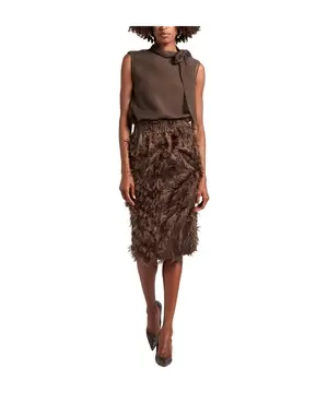 Brunello Cucinelli Satin Midi Skirt