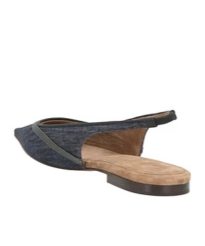 Brunello Cucinelli Denimpaneled Ballet Flats