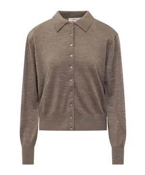 Ba&sh Boston Collared Cardigan - Gray