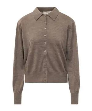 Ba&sh Boston Collared Cardigan - Gray