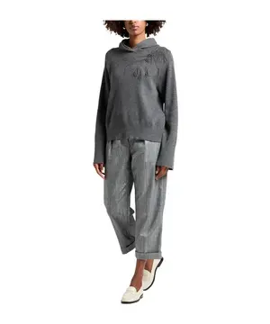 Brunello Cucinelli Midweight Cashmere Knit Hooded Longsleeve Top