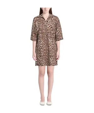 Tory Burch Leopard Print Shirt Dress - Ivory