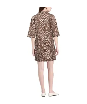 Tory Burch Leopard Print Shirt Dress - Ivory