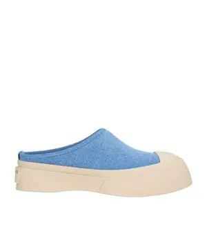 Marni Faded Denim Flatform Mules And Clogs - No