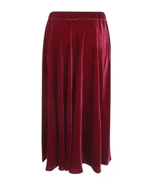 Aspesi Long Velvet Skirt - Deep Red