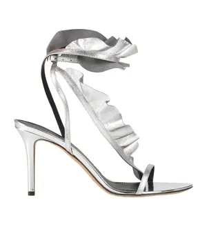 Isabel Marant Étoile Metallic Leather High-heeled Sandals - Silver