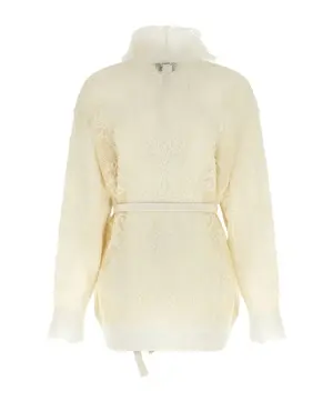 TWINSET Jacquard Belted Turtleneck Knitted Sweater