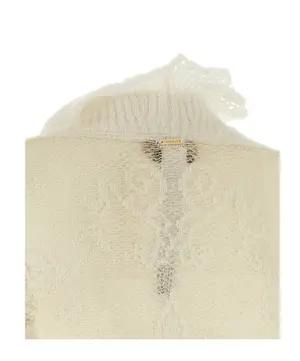 TWINSET Jacquard Belted Turtleneck Knitted Sweater