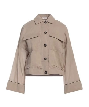 Brunello Cucinelli Solidcolor Appliqué Jacket - Nude