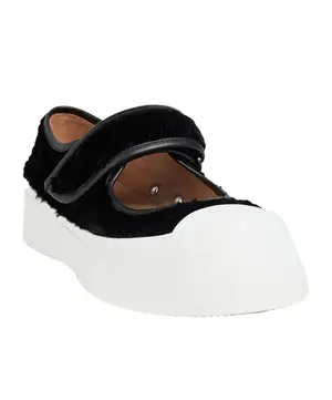 Marni Multicolored Mary Jane Flats - Black
