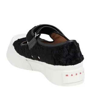 Marni Multicolored Mary Jane Flats - Black