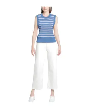 GANNI Striped Sleeveless Knit Top