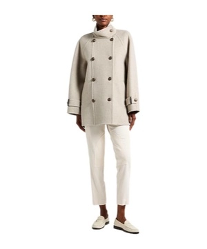 Brunello Cucinelli Minimalist Solid Color Double-breasted Coat