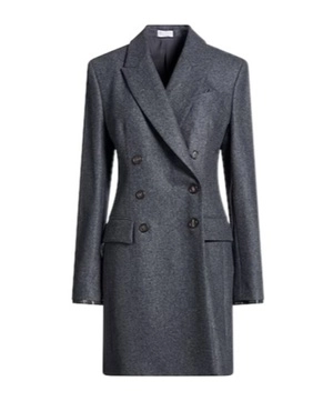 Brunello Cucinelli Long Wool Singlebreasted Coat - Black