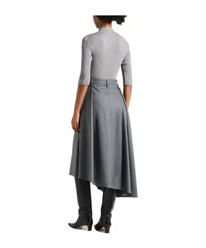 Brunello Cucinelli Asymmetrical Solidcolor Skirt