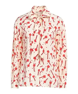 Tory Burch Long-sleeve Shirt With Multicolored Bowknots - Ivory