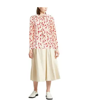 Tory Burch Long-sleeve Shirt With Multicolored Bowknots