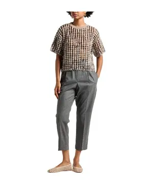 Brunello Cucinelli Colorful Knit Shortsleeve Top
