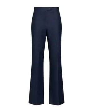 Max Mara Solid Color Casual Trousers - Blue
