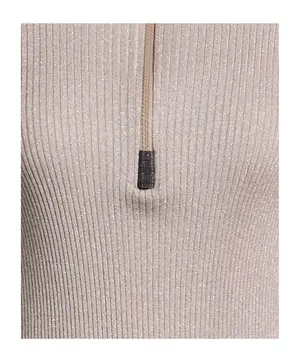 Brunello Cucinelli Solidcolor Metallicthread Knit Sweater