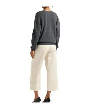 Brunello Cucinelli Solidcolor Longsleeve Vneck Knit Sweater