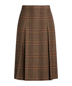 Saint Laurent Plaid Wool Aline Full Skirt