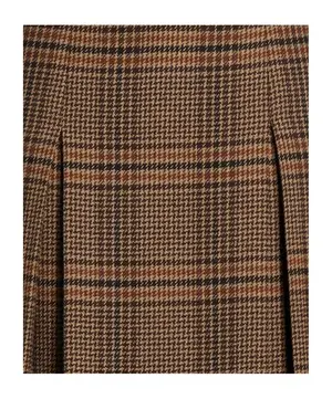Saint Laurent Plaid Wool Aline Full Skirt
