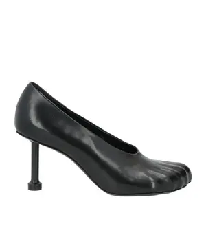 Balenciaga Square-toed Geometric Heel Leather Shoes