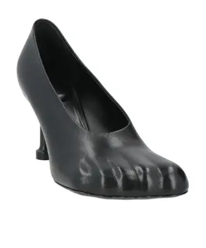 Balenciaga Square-toed Geometric Heel Leather Shoes