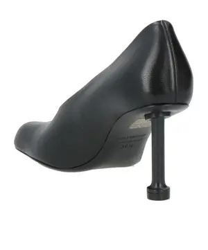 Balenciaga Square-toed Geometric Heel Leather Shoes