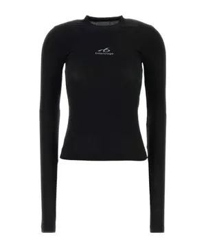 Balenciaga Logo-print Long-sleeved T-shirt - Black