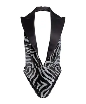 Dolce & Gabbana Two-tone Satin Sleeveless Top - Black
