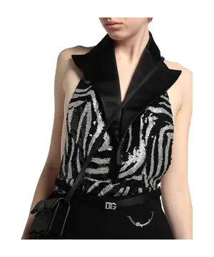 Dolce & Gabbana Two-tone Satin Sleeveless Top