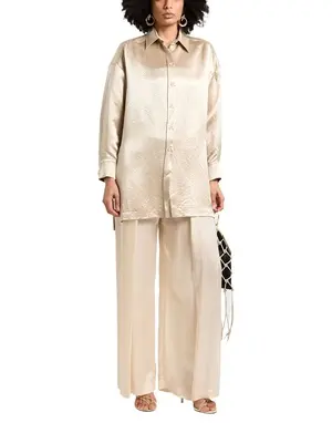 Max Mara Solid Satin Long Shirt