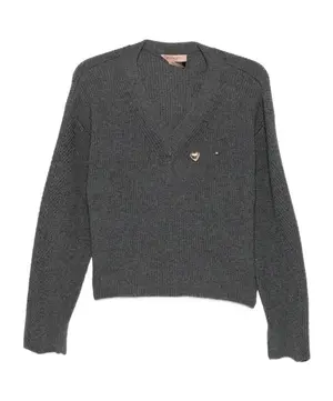 TWINSET Ribbed-knit V-neck Sweater