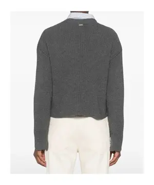 TWINSET Ribbed-knit V-neck Sweater
