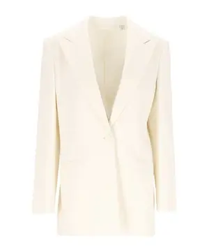 Burberry Pinstriped Wool Tailored Jacket - No