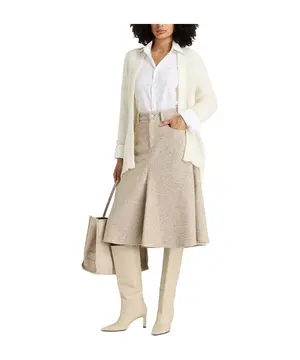 Brunello Cucinelli Herringbone Flared Skirt