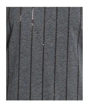Brunello Cucinelli Striped Sleeveless Turtleneck Tshirt