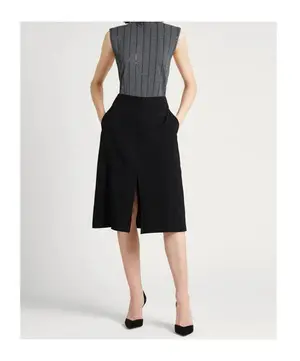 Brunello Cucinelli Striped Sleeveless Turtleneck T-shirt