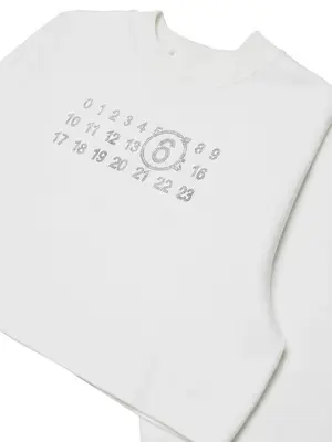 MAISON MARGIELA Numbers-embellished Cropped Sweatshirt