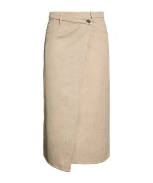 Brunello Cucinelli Flannel Midi Skirt - Sand