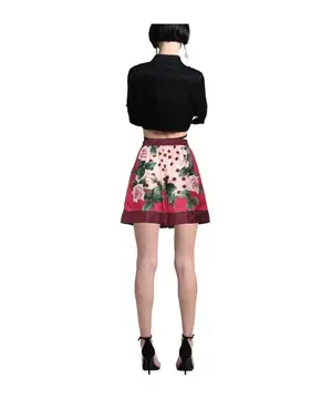 Dolce & Gabbana Satin Polka Dot Midi Skirt