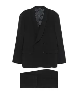 Giorgio Armani Two-piece Set: Long-sleeve Suit Jacket And Trousers - Black