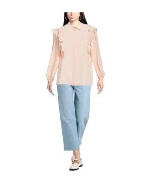 Chloé Pleated Long-sleeve Shirt