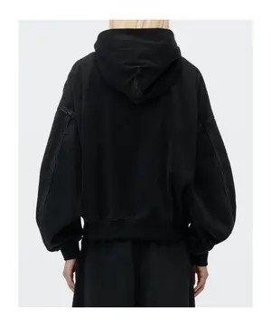 Alexander Wang Brushed Denim Oversized Hoodie