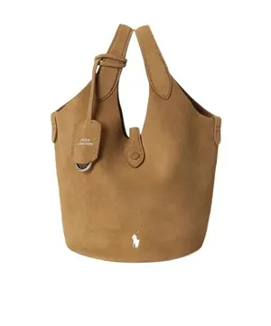 Polo Ralph Lauren Polo Play Suede Small Tote Crossbody - Brown