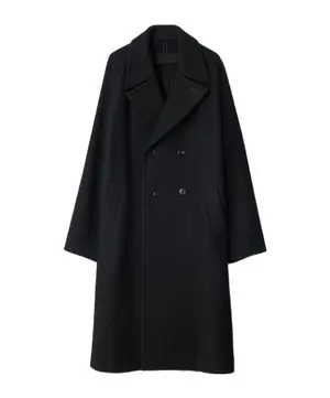 LEMAIRE Double-breasted Coat In Felted Wool And Alpaca Blend