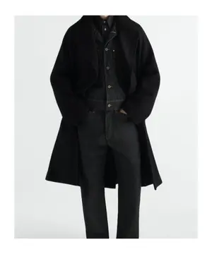 LEMAIRE Double-breasted Coat In Felted Wool And Alpaca Blend