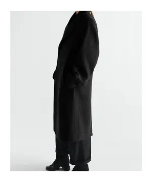 LEMAIRE Double-breasted Coat In Felted Wool And Alpaca Blend